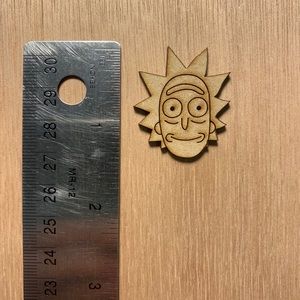 stumpted art | Accessories | Rick Rick And Morty Wooden Lapel Pin ...